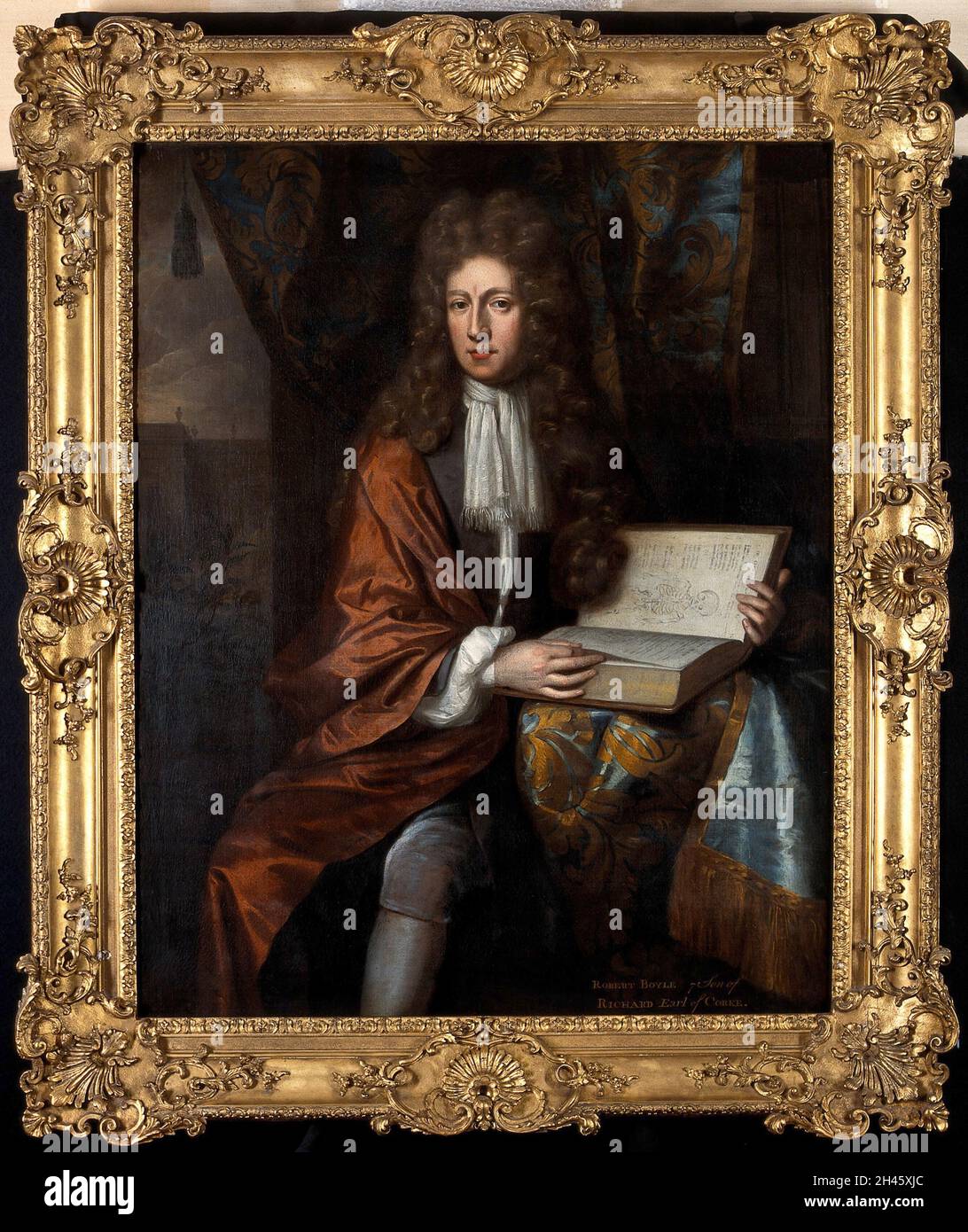 The Hon. Robert Boyle, experimental philosopher. Oil painting Stock ...