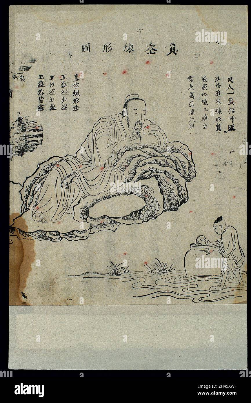 Chinese woodcut: Daoist internal alchemy (13 Stock Photo - Alamy
