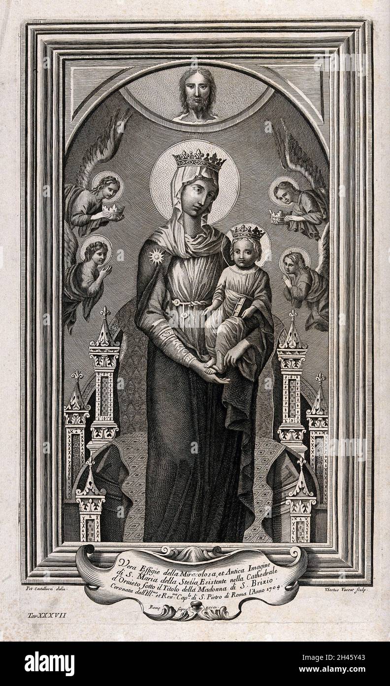 The Virgin of Saint Brizio at Orvieto Cathedral. Etching by H. Vincent ...