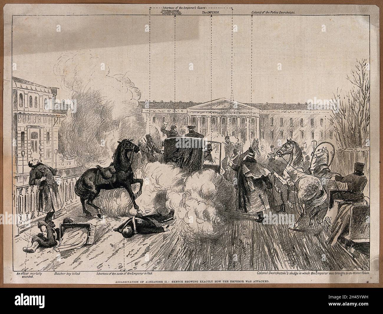 The assassination of Alexander II: the place outside the Winter Palace ...
