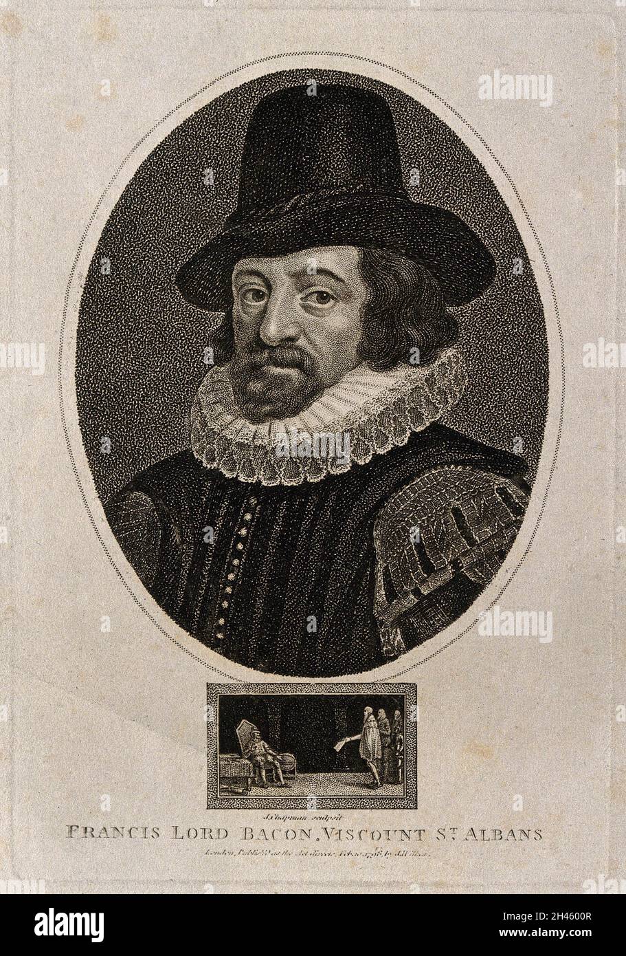 Francis Bacon, Viscount St Albans. Stipple engraving by J. Chapman ...