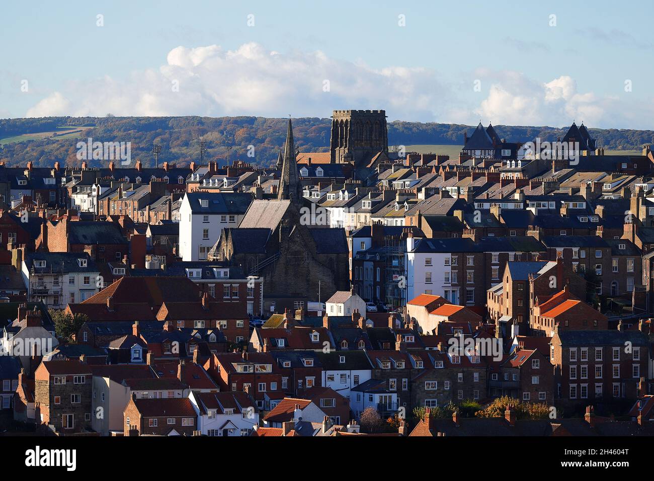 Looking across rooftops in Whitby,North Yorkshire Stock Photo - Alamy
