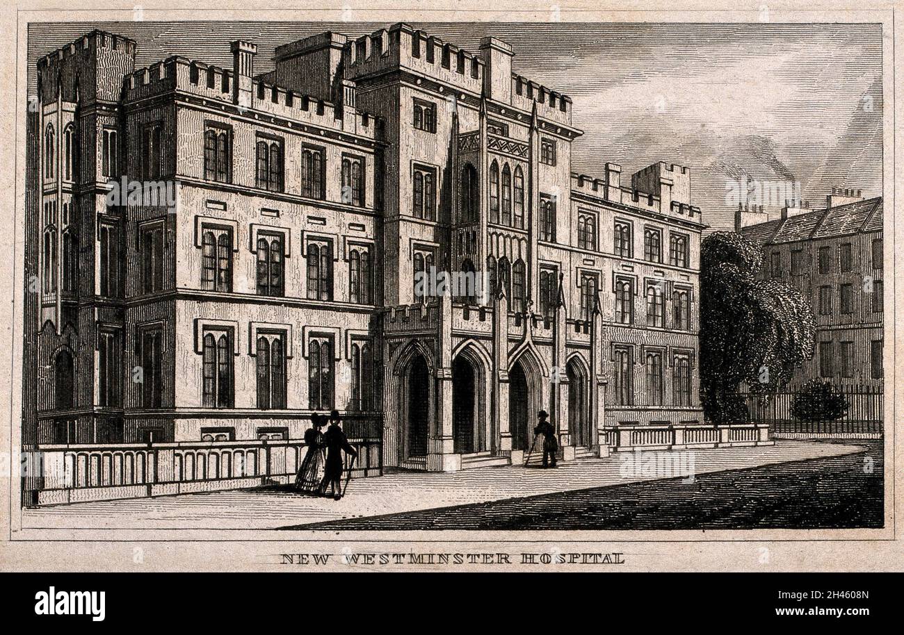 The Westminster Hospital, Tothill Street, London. Engraving Stock Photo ...