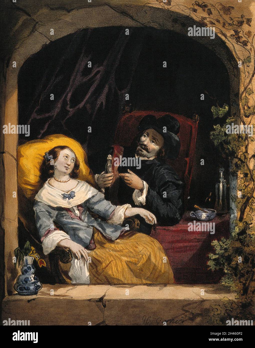 A physician recommending some medicine to a young female patient ...
