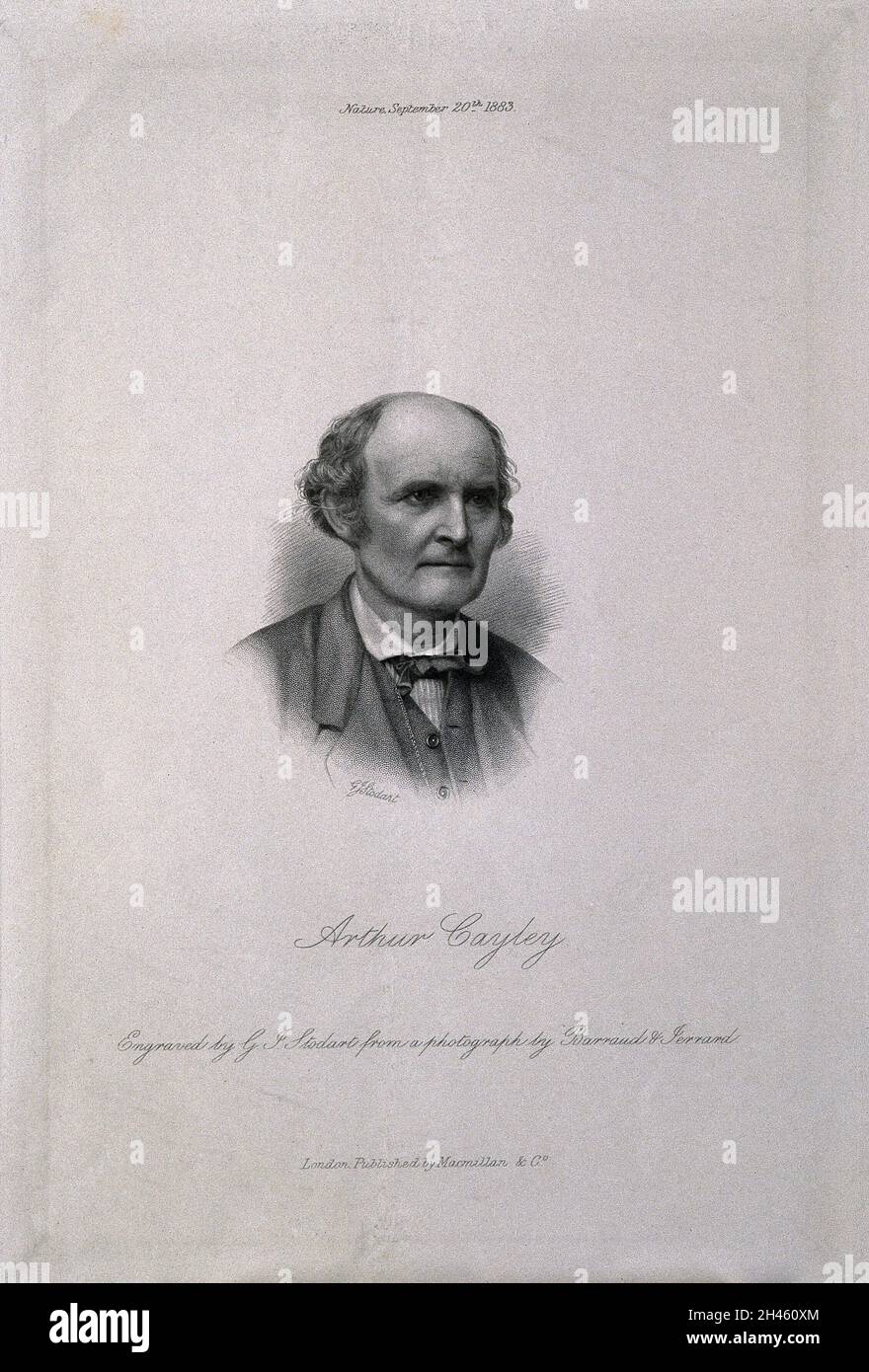 Arthur Cayley. Stipple engraving by G.J. Stodart, 1883, after Barraud ...