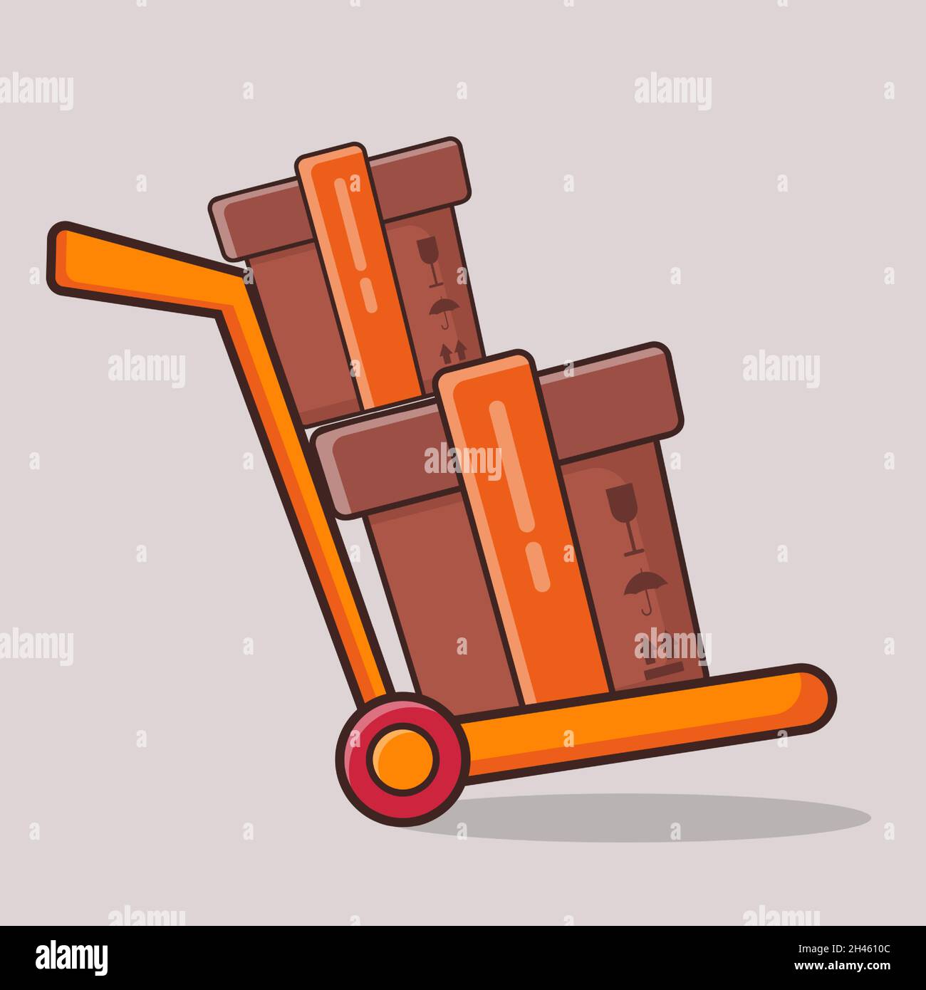 trolley with package isolated cartoon vector illustration in flat style ...