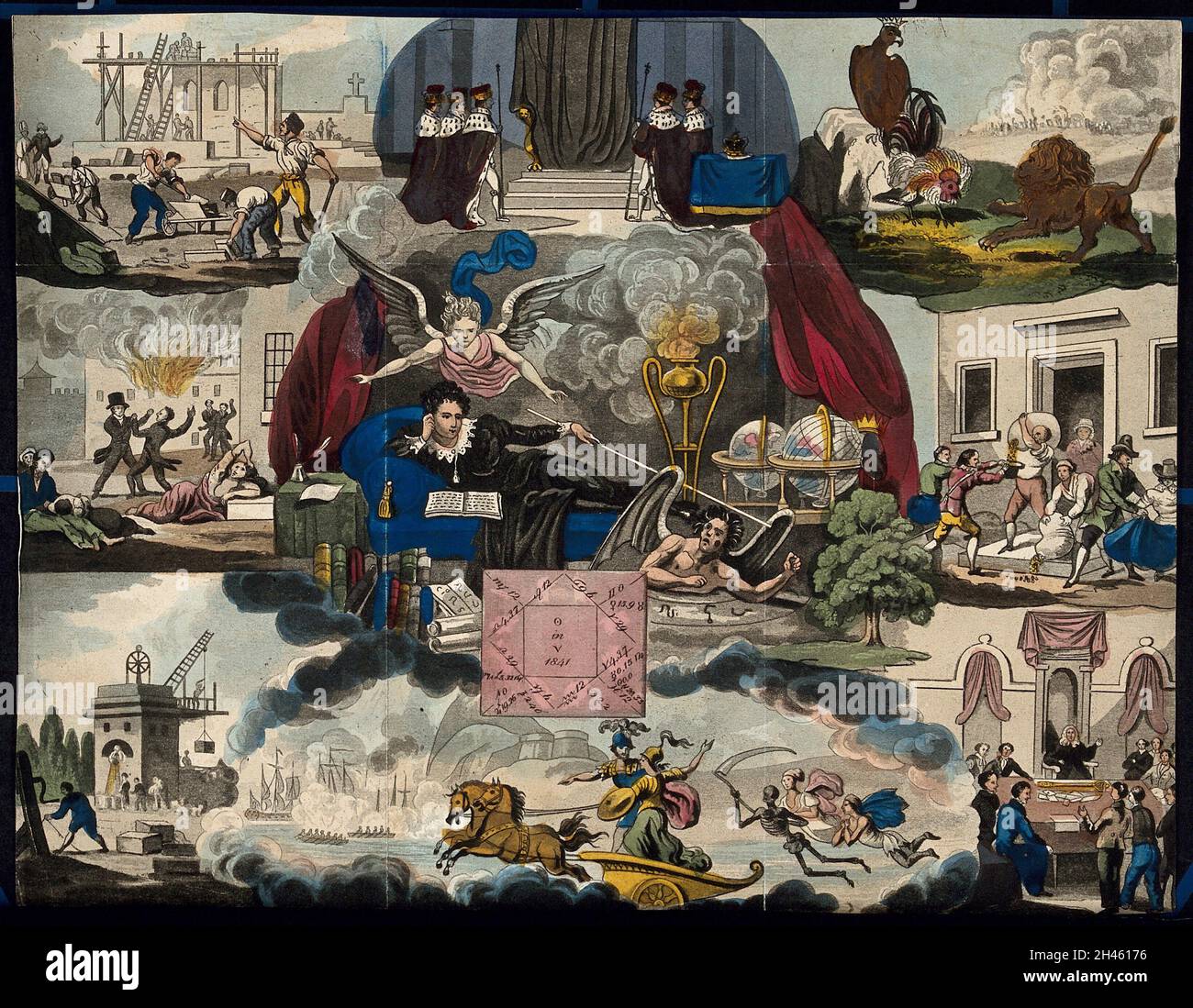 Astronomy: various apocalyptic scenes, including a fire, war, and a ...