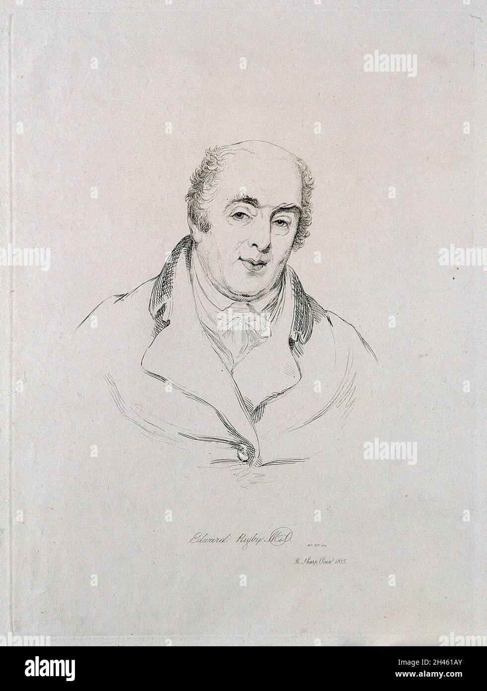 Edward Rigby. Etching by Mrs D. Turner, 1816, after M. Sharp, 1815 ...