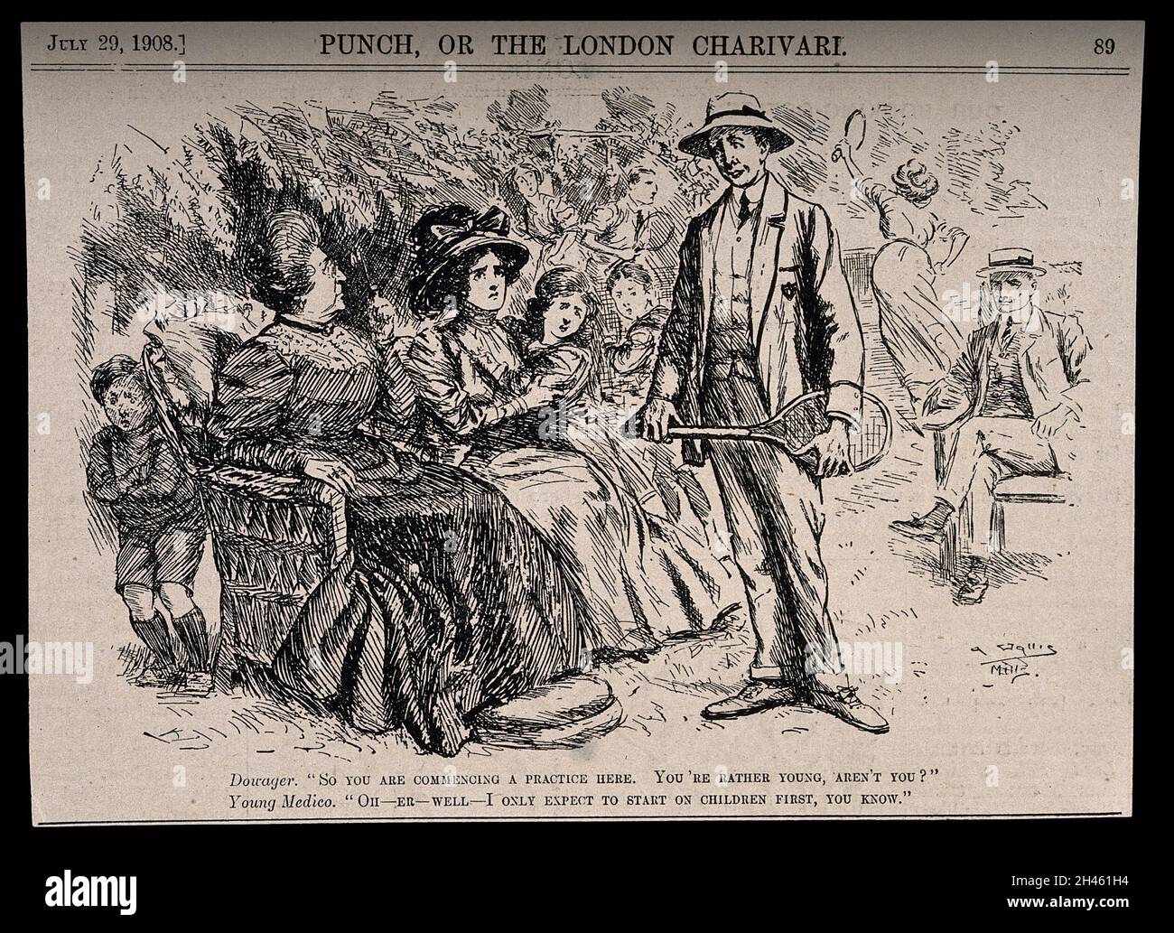 A dowager commenting on a doctor's youth and perhaps inexperience, he ...