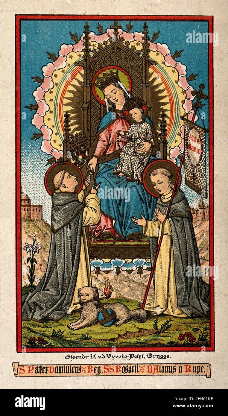 Saint Mary (the Blessed Virgin) with the Christ Child and Saint Dominic ...