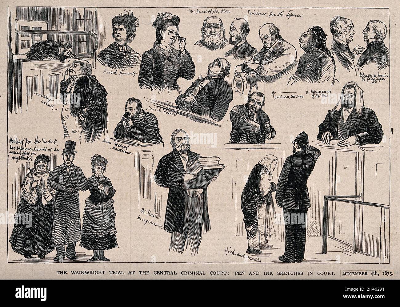 Scenes from the Wainwright trial at the Central Criminal Court in ...