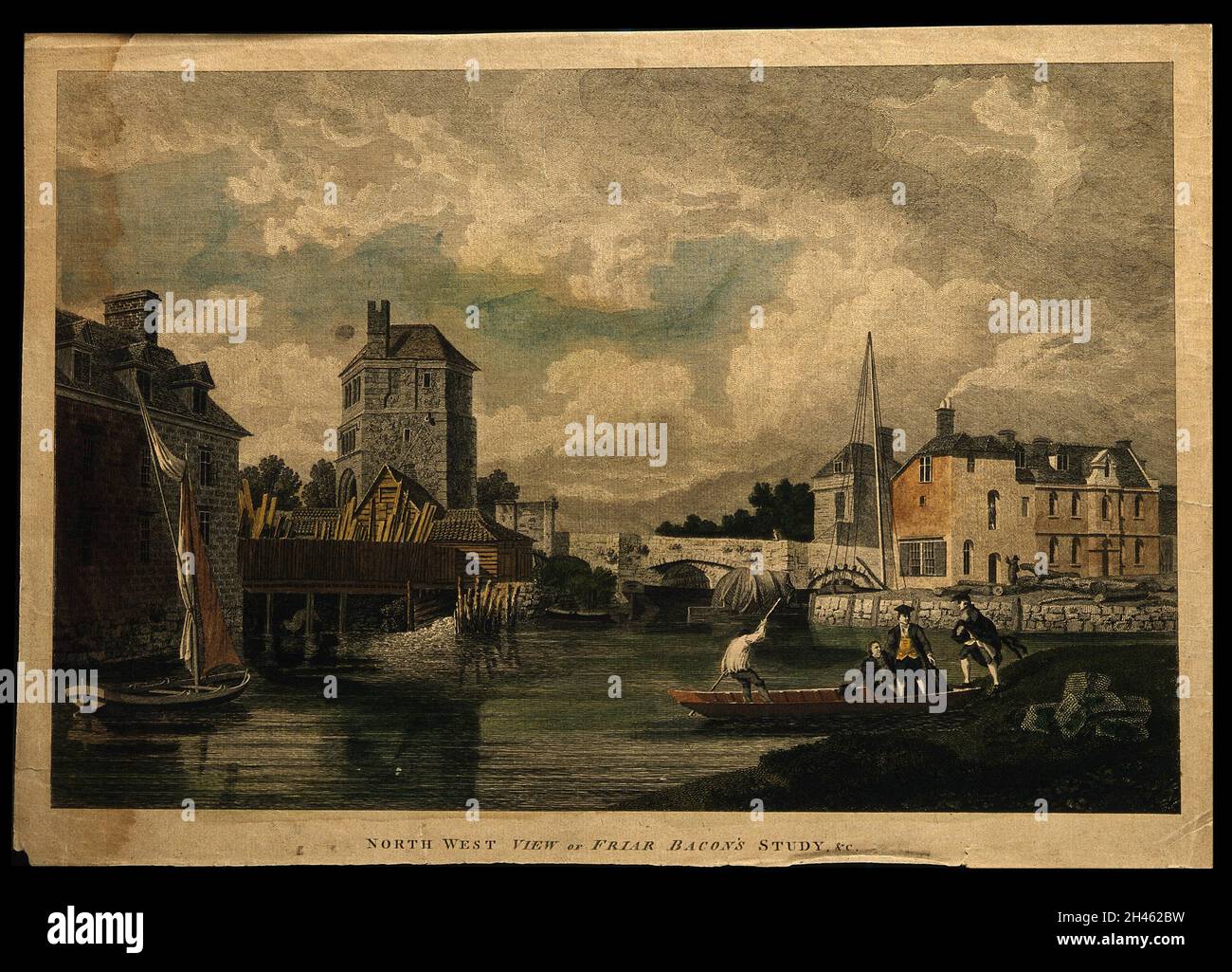 Roger Bacon: the tower known as Roger Bacon's study, Oxford. Coloured ...