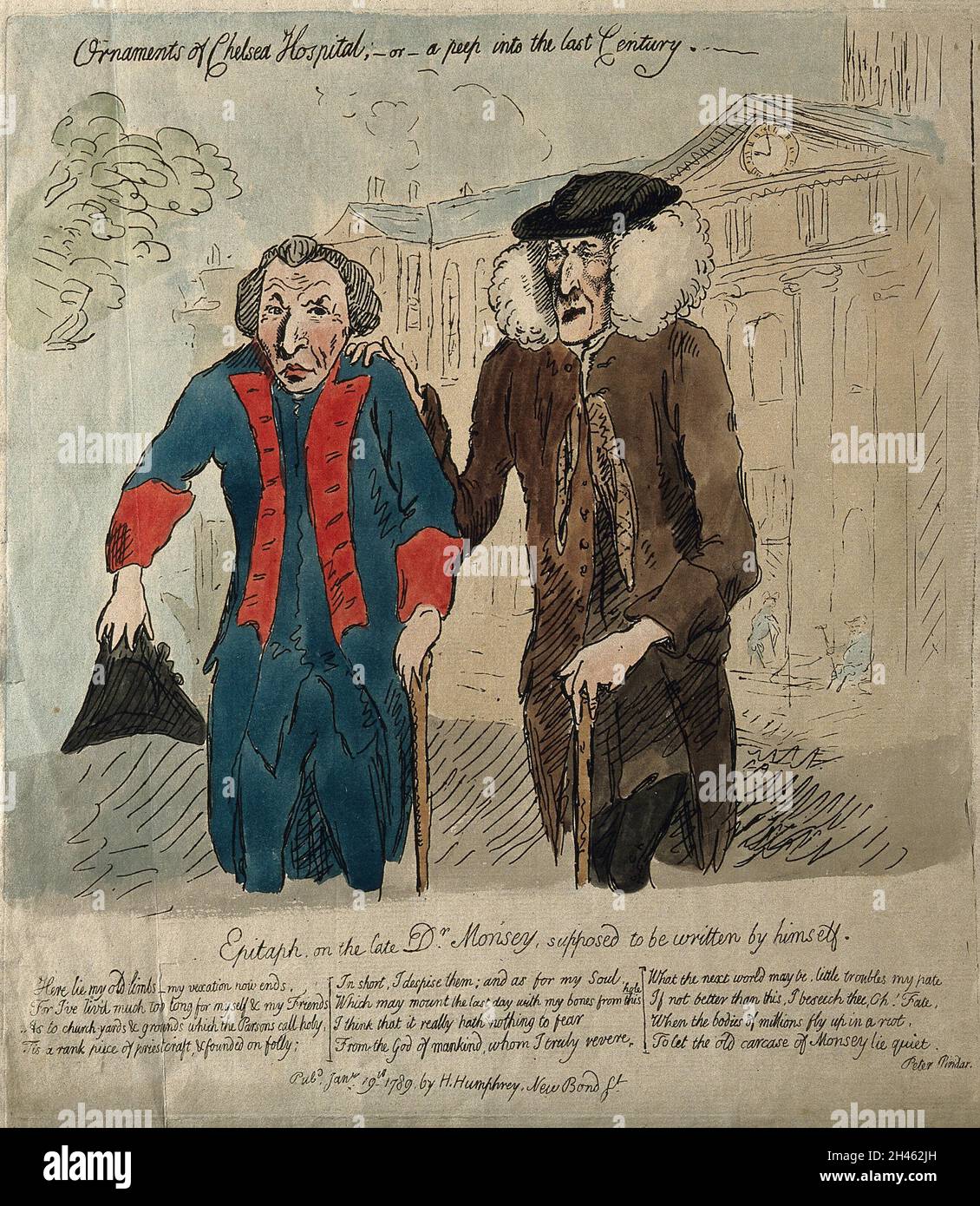 Messenger Monsey. Coloured etching by J. Gillray, 1789 Stock Photo - Alamy