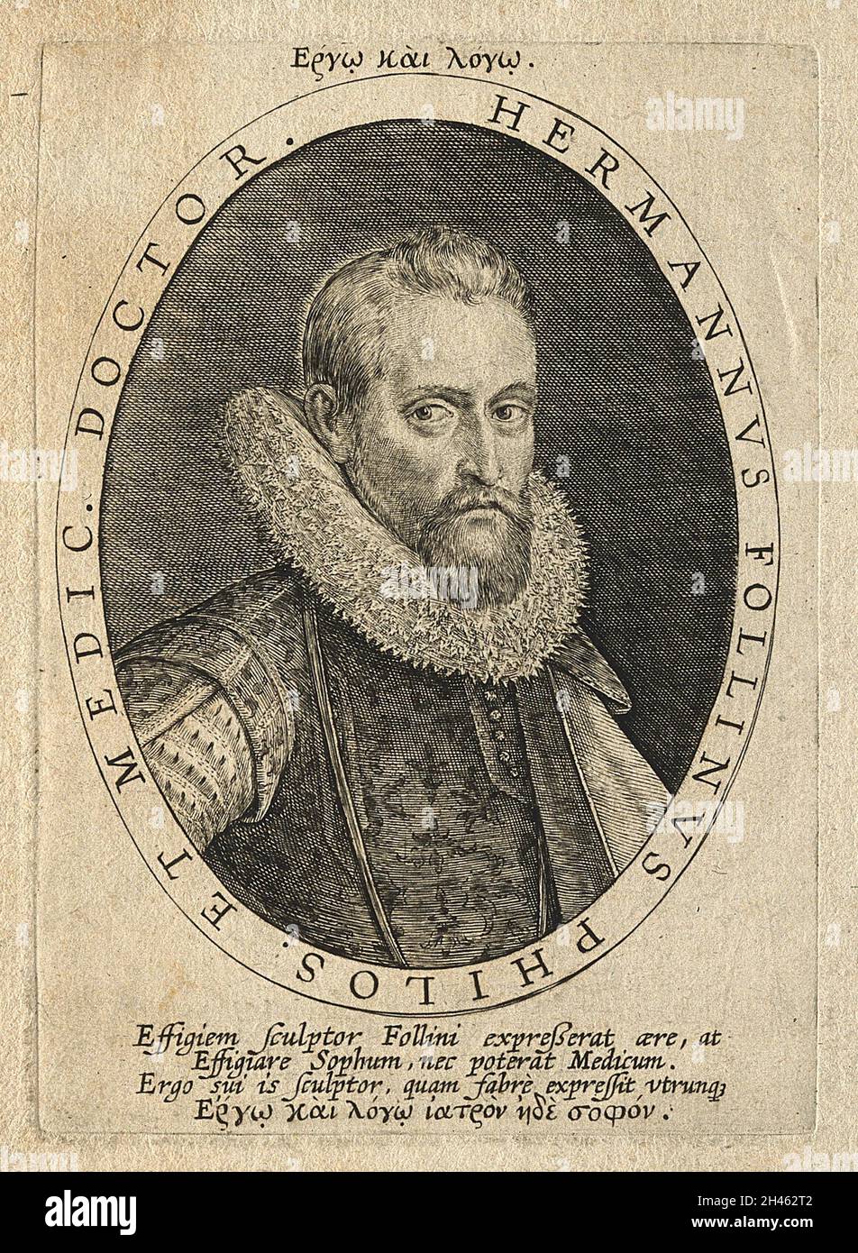 Hermann Follinus. Line engraving Stock Photo - Alamy