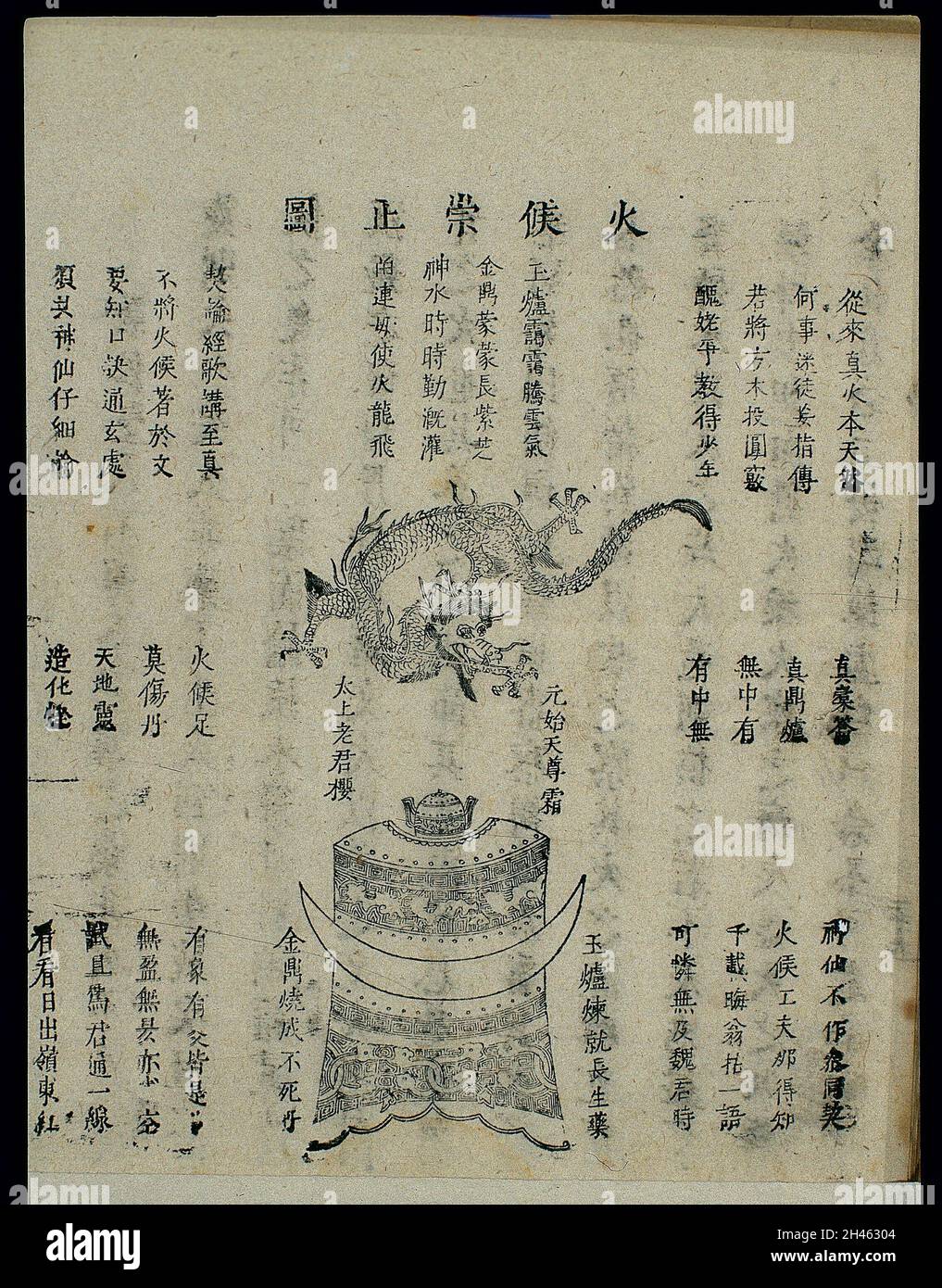 Chinese woodcut: Daoist internal alchemy (10 Stock Photo - Alamy