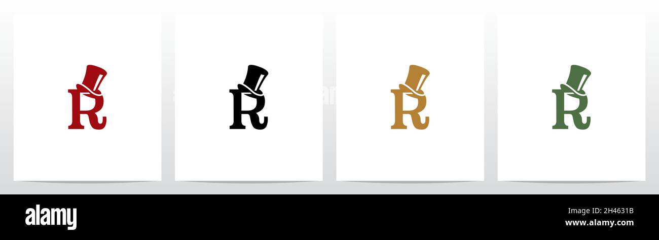 Top Hat On Letter Logo Design R Stock Vector Image & Art - Alamy