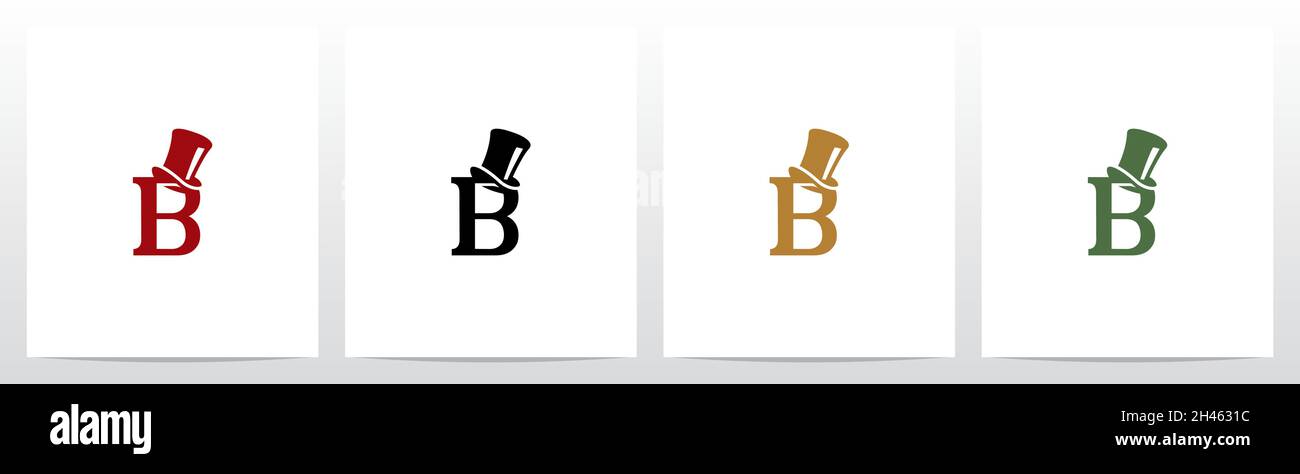 Top Hat On Letter Logo Design B Stock Vector Image & Art - Alamy