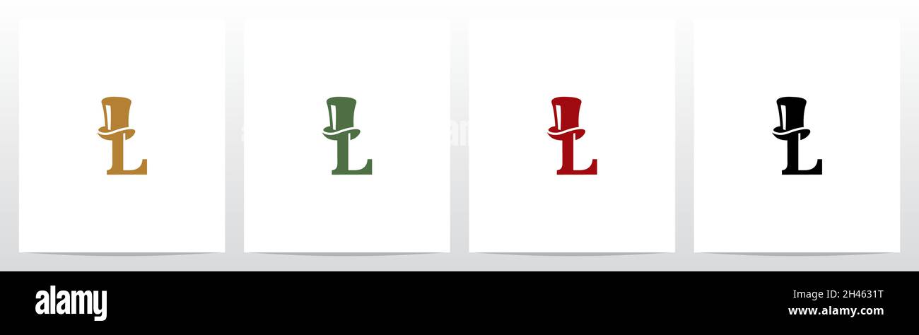 Top Hat On Letter Logo Design L Stock Vector Image & Art - Alamy