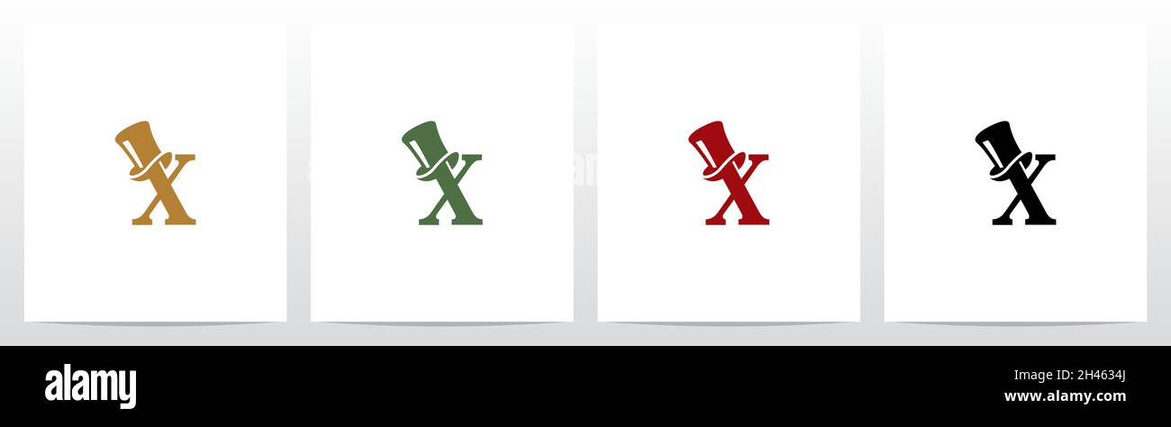 Top Hat On Letter Logo Design X Stock Vector Image & Art - Alamy