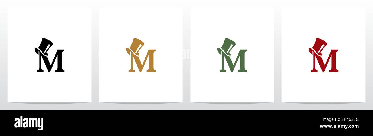 Top Hat On Letter Logo Design M Stock Vector Image & Art - Alamy