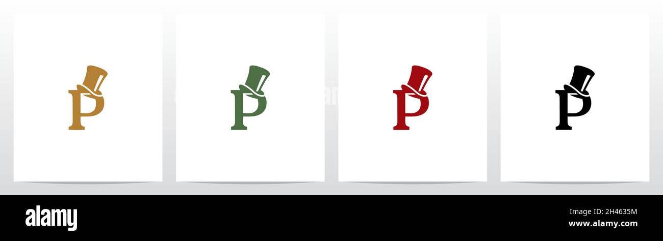 Top Hat On Letter Logo Design P Stock Vector Image & Art - Alamy