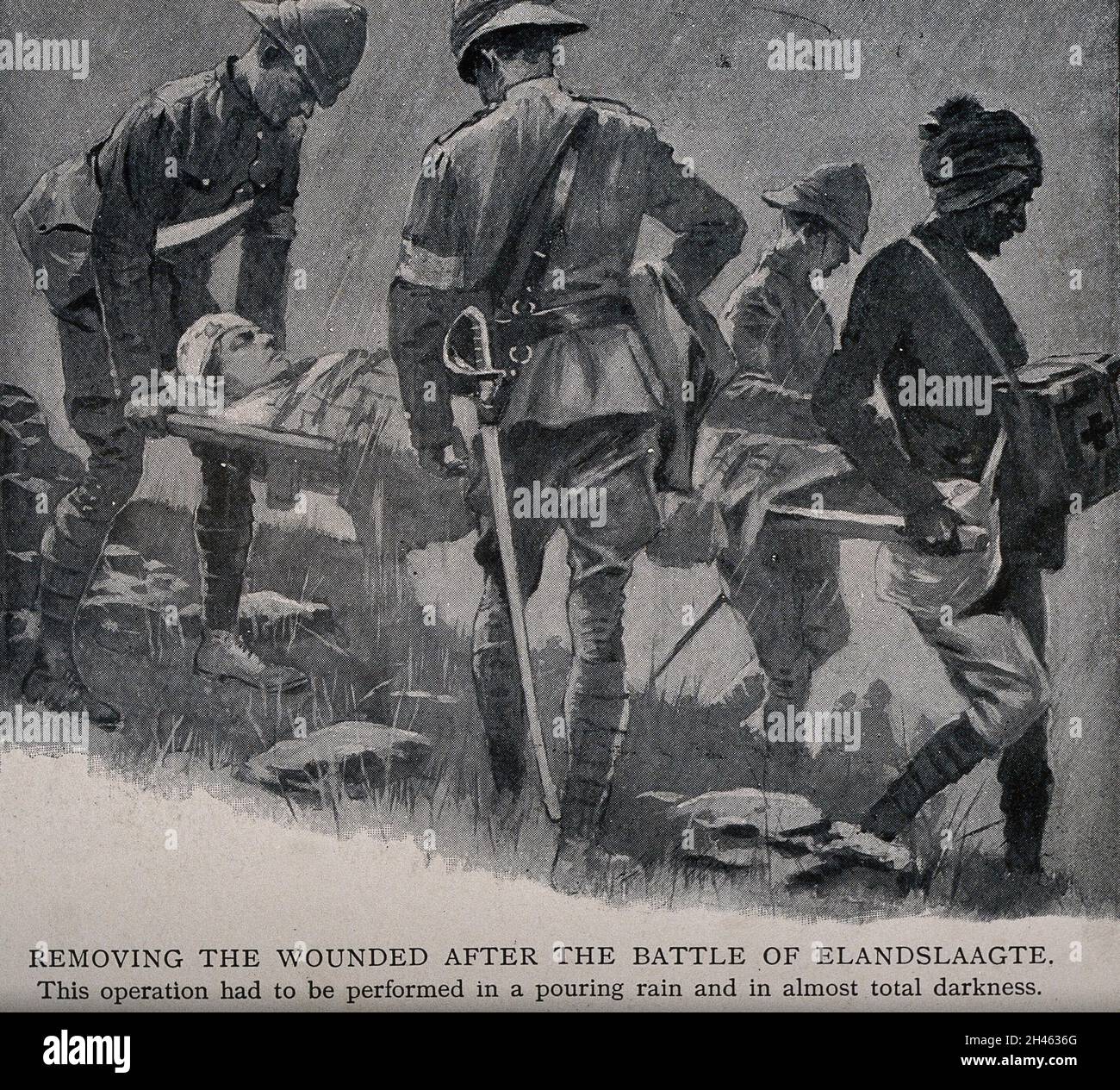 Boer War: removing the wounded after the Battle of Elandslaagte ...