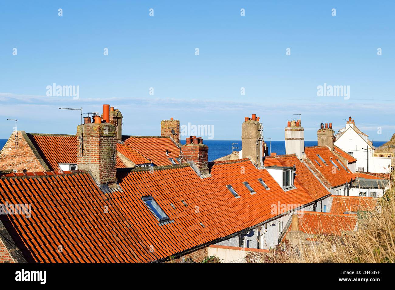 Rooftops of Henrietta Street in Whitby North Yorkshire Stock Photo - Alamy