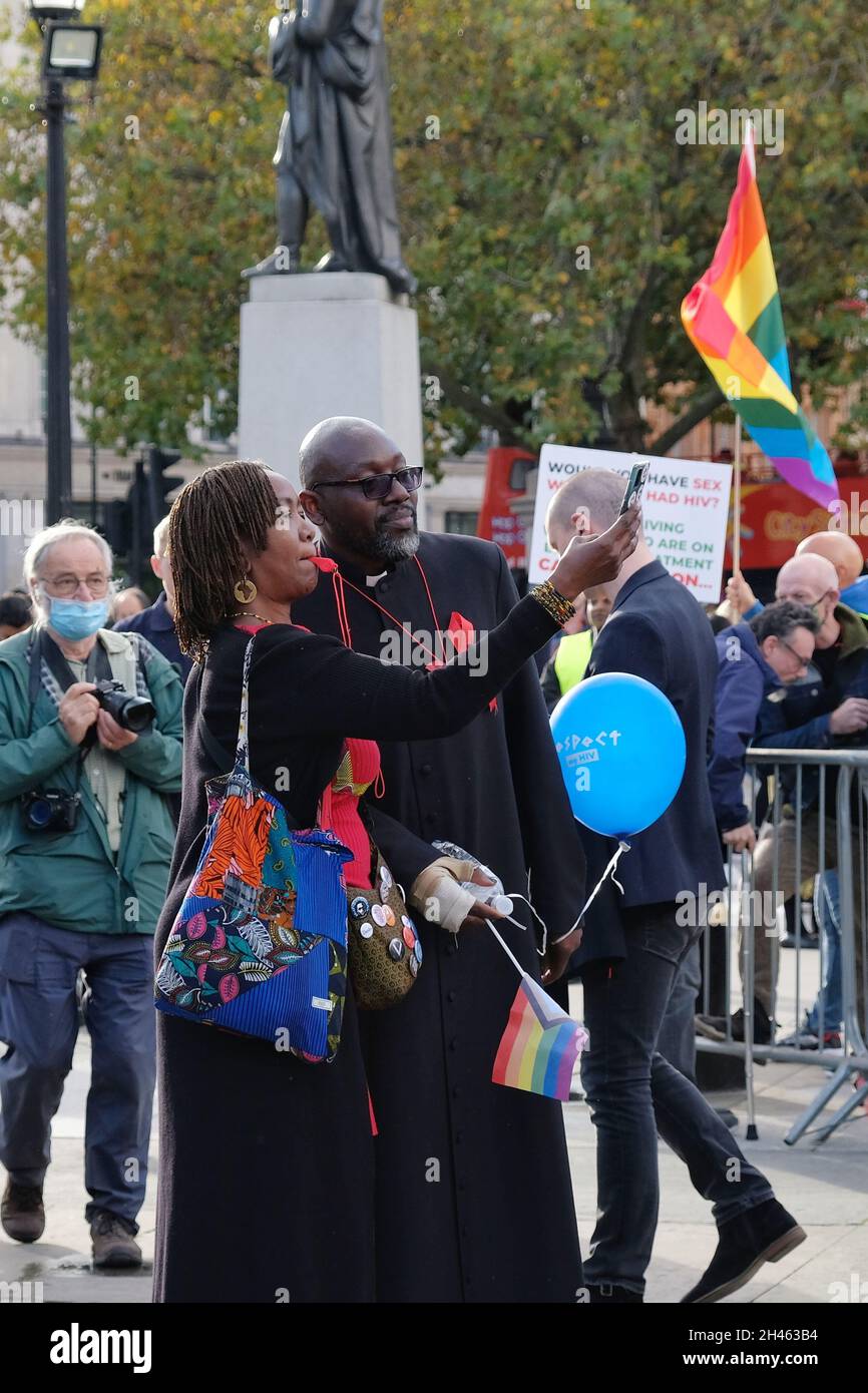 London, UK. Respect My HIV campaigners march to inspire others and to ...