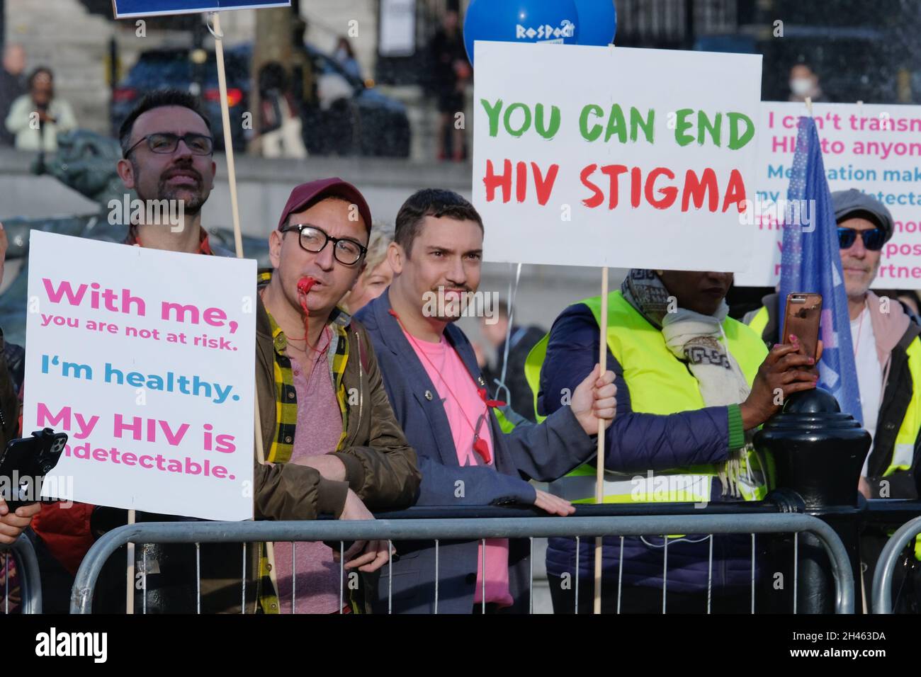 London, UK. Respect My HIV campaigners march to inspire others and to ...
