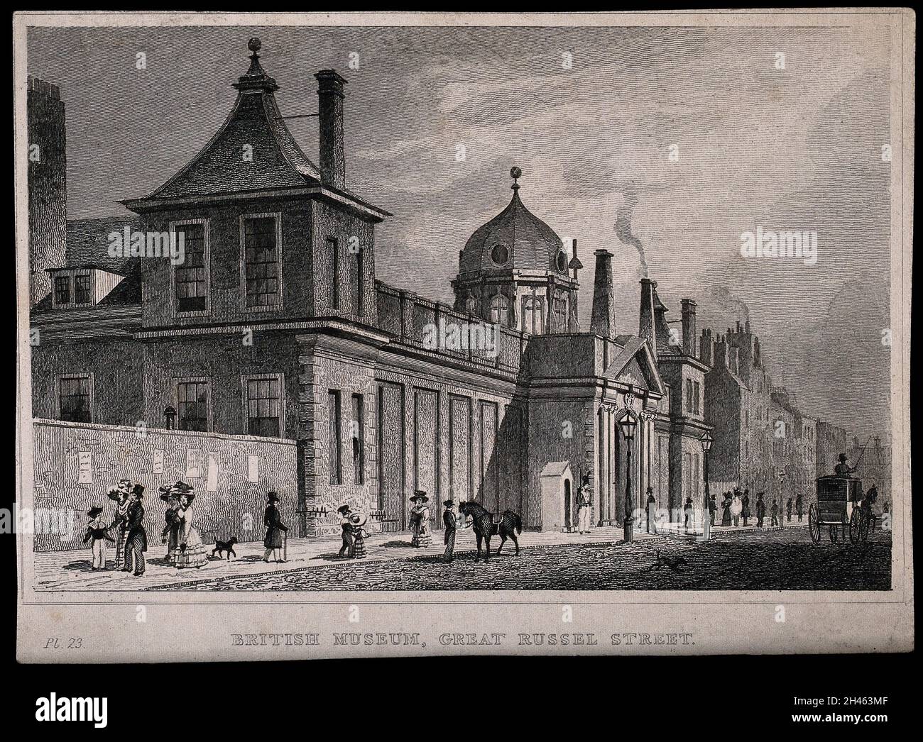 The British Museum in Montague House: the Great Russell Street facade ...