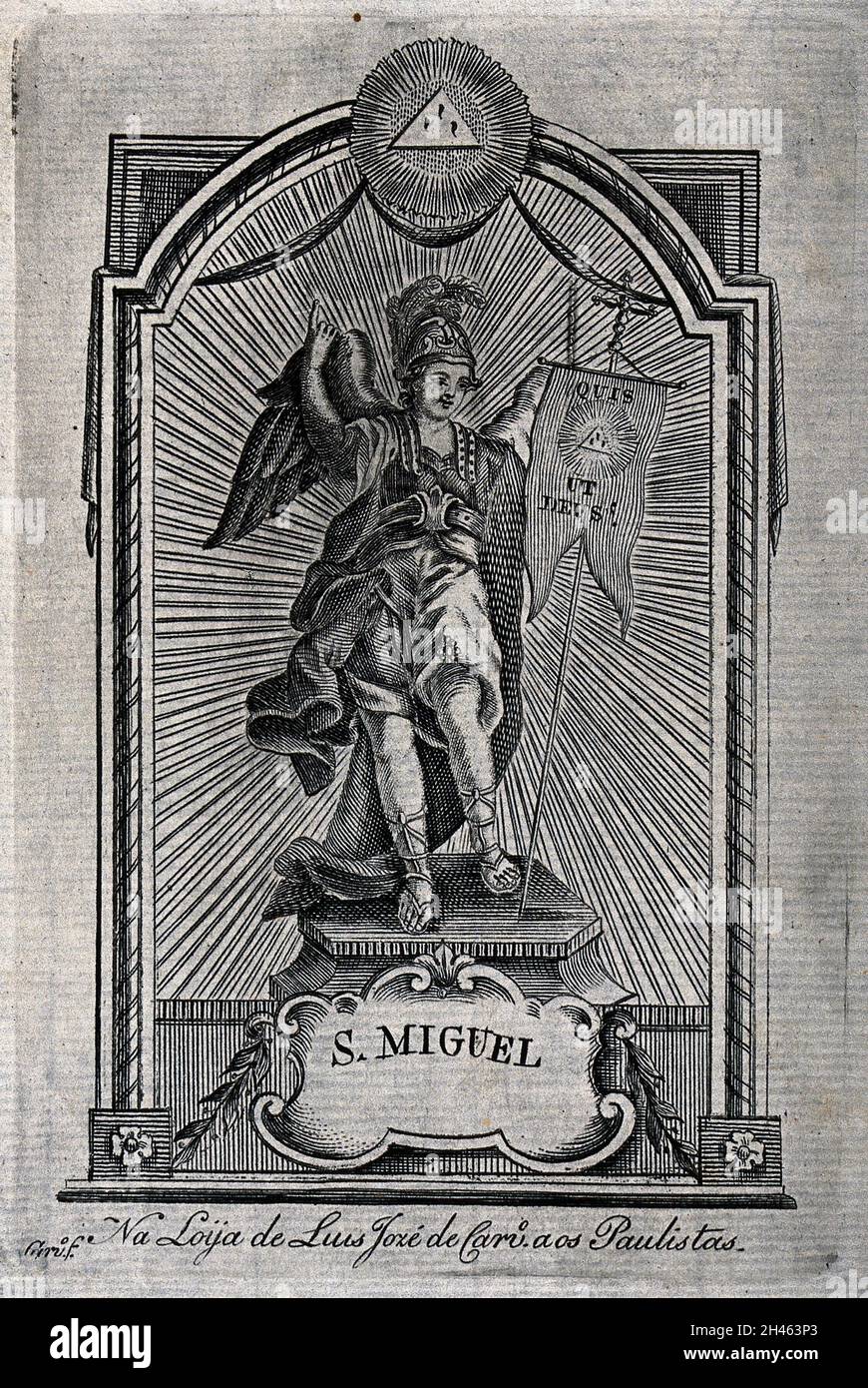 Saint Michael the Archangel. Engraving Stock Photo - Alamy