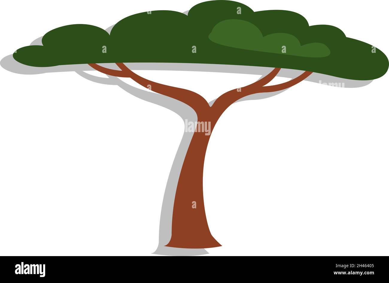 African tree, illustration, vector, on a white background Stock Vector ...