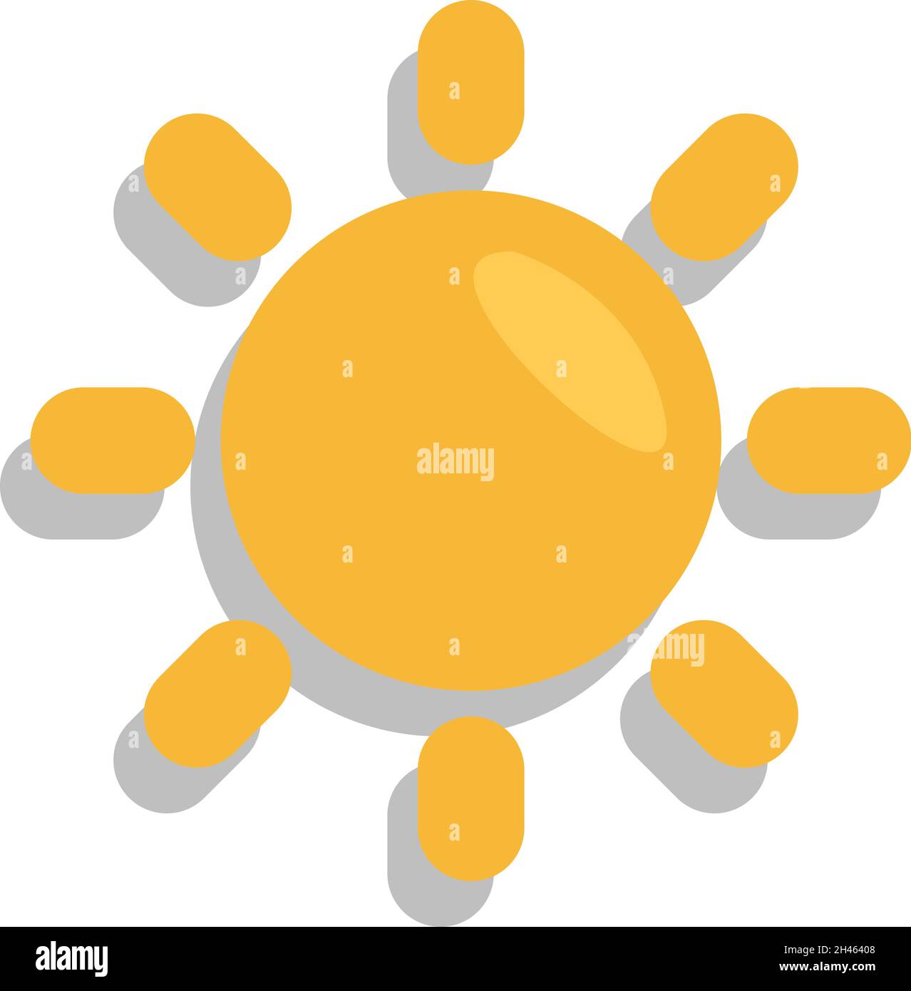 African sun, illustration, vector, on a white background Stock Vector ...