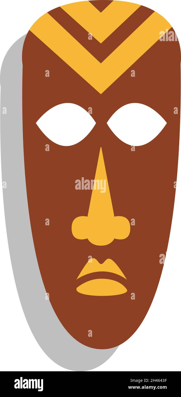 African mask, illustration, vector, on a white background Stock Vector ...
