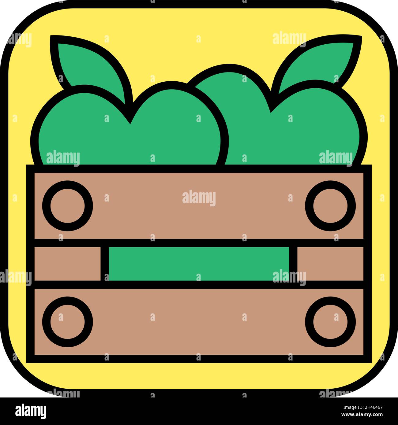 Agriculture apple box, illustration, vector, on a white background ...