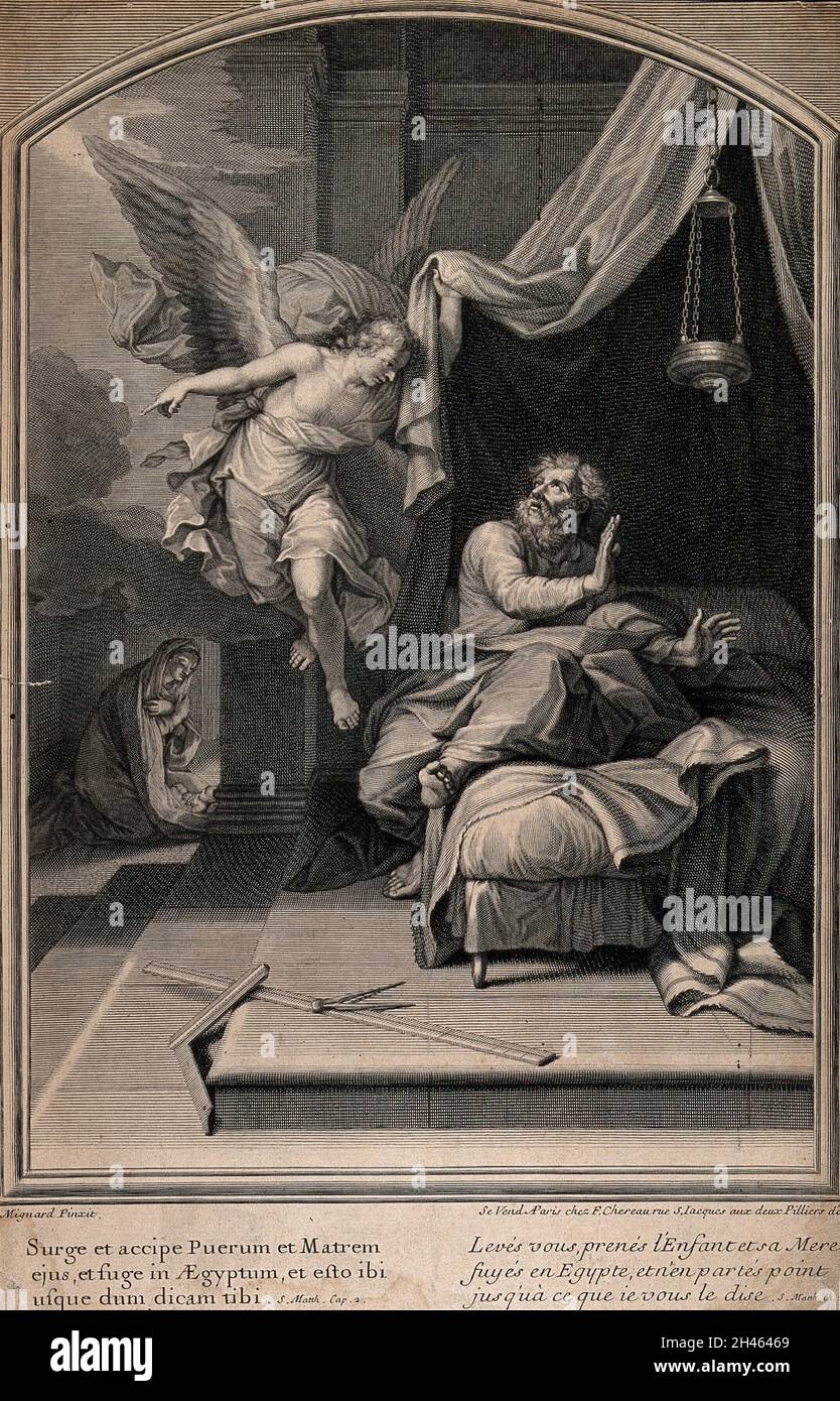 The angel tells Joseph to awaken and take Jesus and Mary to Egypt ...
