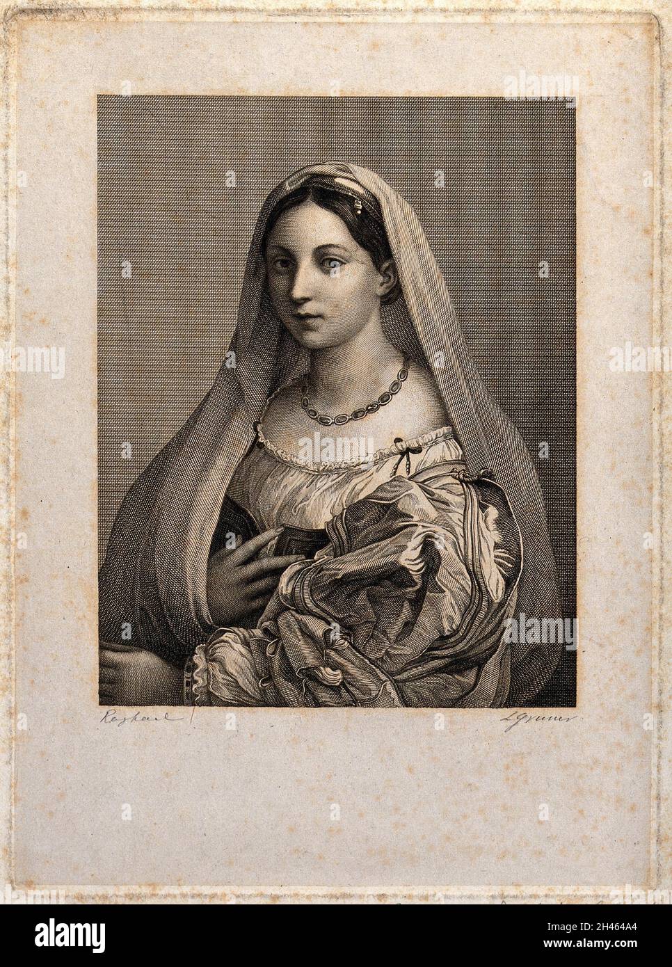 Saint Mary (the Blessed Virgin). Engraving by L. Gruner after Raphael ...