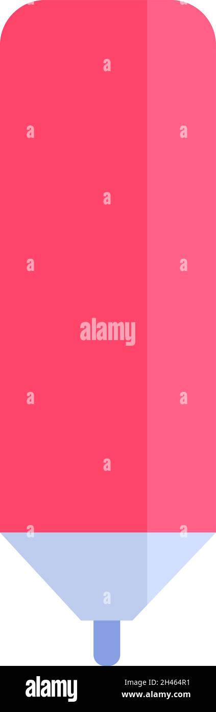 Pink pen, illustration, vector, on a white background Stock Vector ...