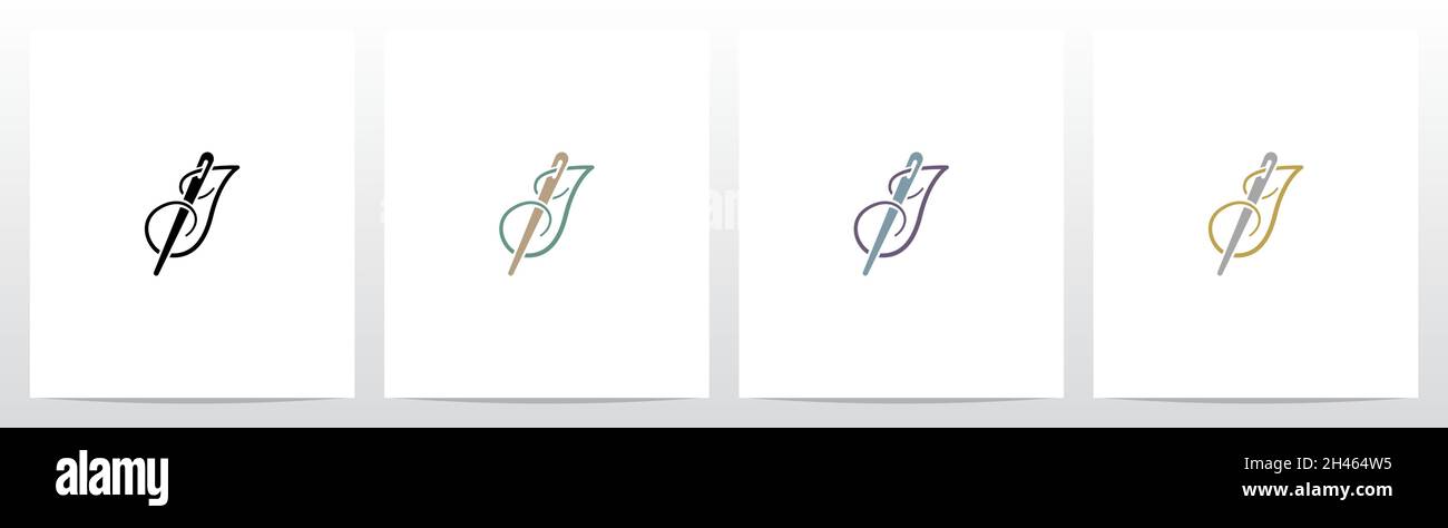 Thread And Needle Formed Letter Logo Design I Stock Vector Image & Art ...