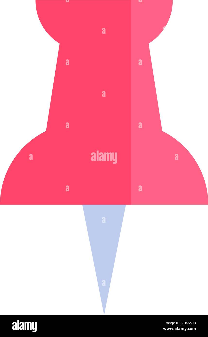 Pink pin, illustration, vector, on a white background Stock Vector ...