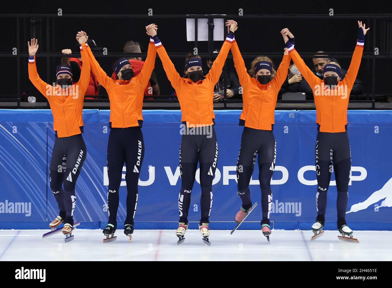 Netherlands team group (NED), OCTOBER 31, 2021 - Short Track Skating ...