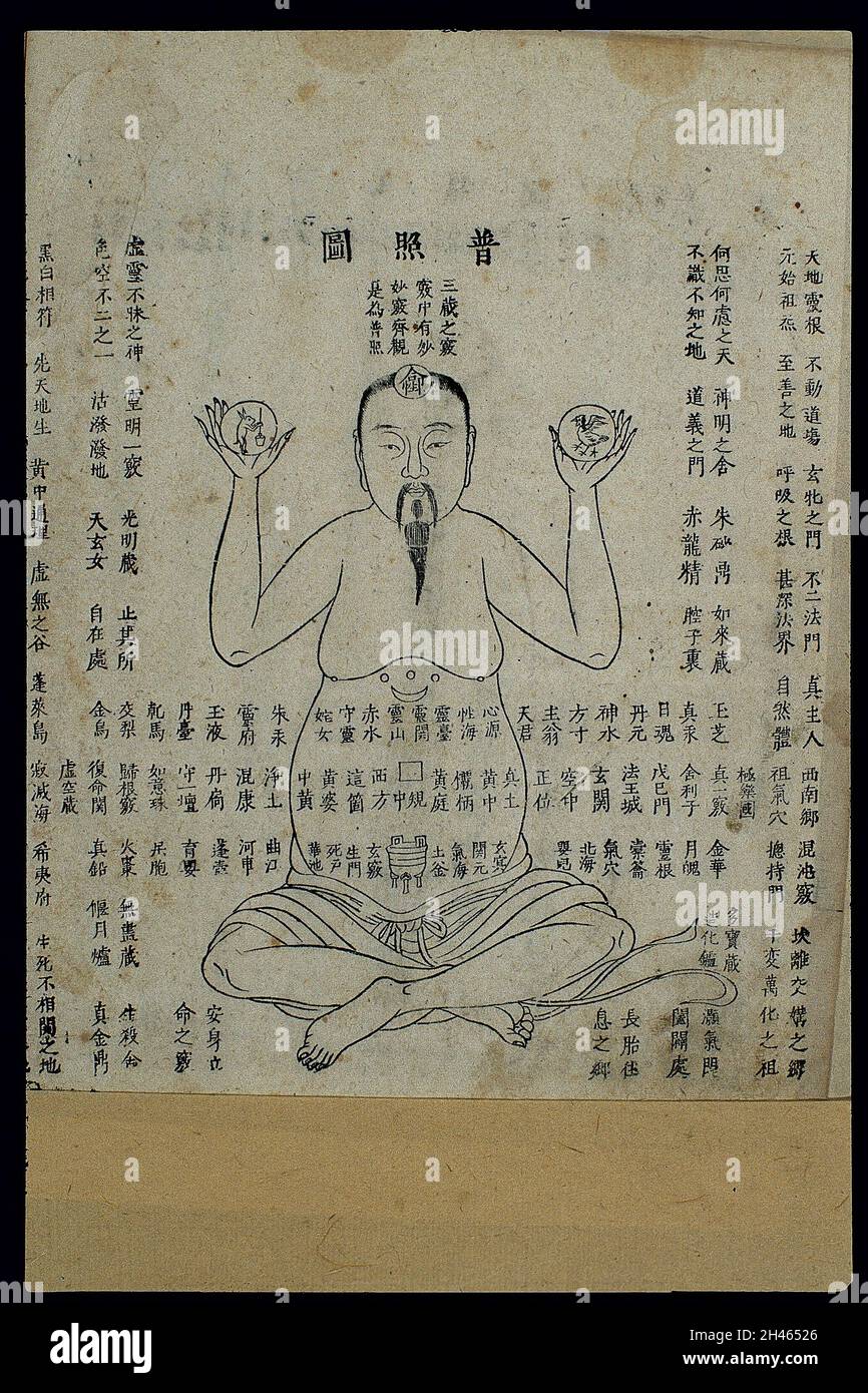 Chinese woodcut: Daoist internal alchemy (1 Stock Photo - Alamy