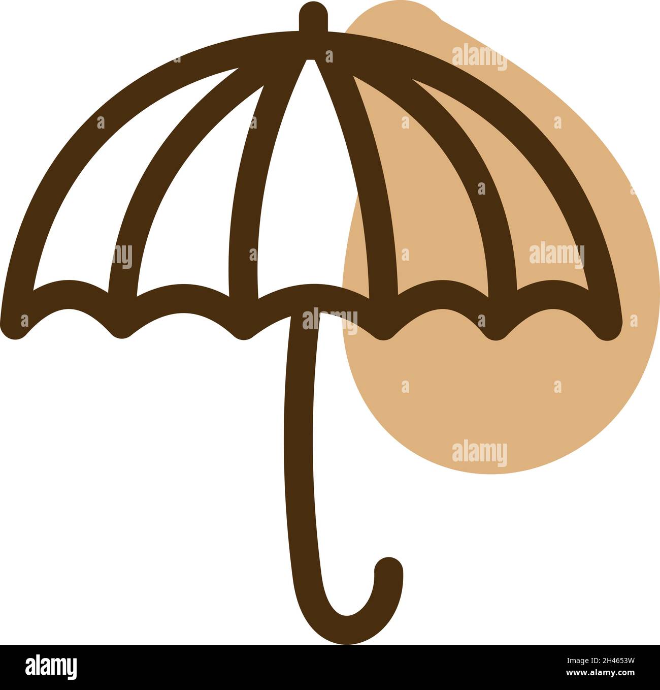 Autumn brown umbrella, illustration, vector, on a white background ...