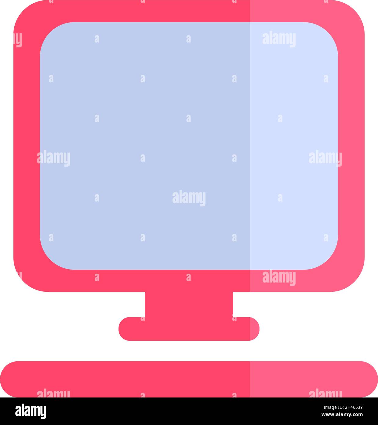 Pink computer, illustration, vector, on a white background Stock Vector ...