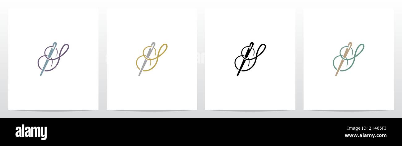 Thread And Needle Formed Letter Logo Design S Stock Vector Image & Art ...