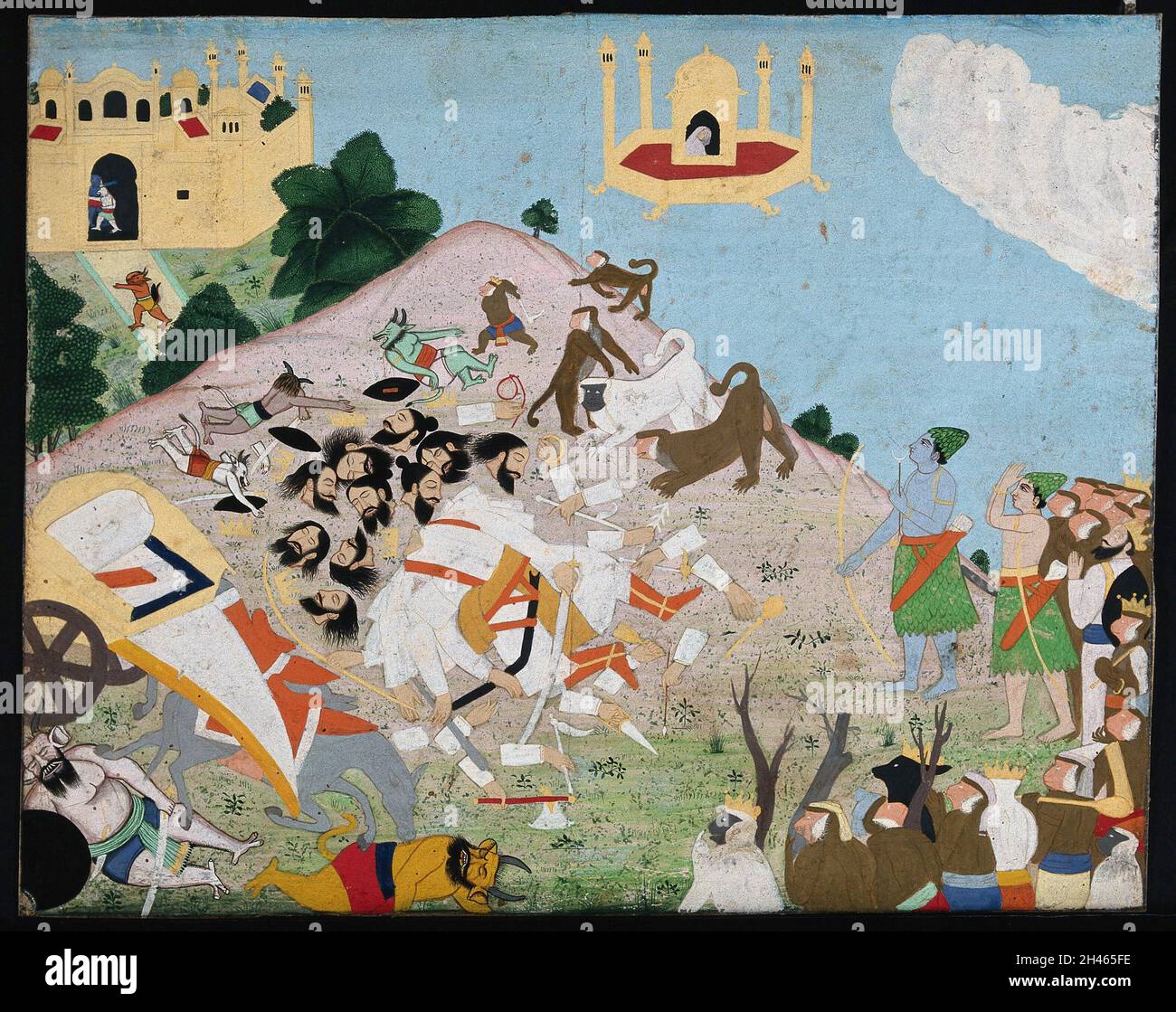 The death of Ravana, the ten headed demon king of Lanka by Lord Rama ...