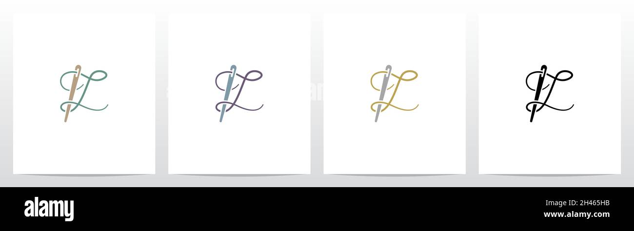 Thread And Needle Formed Letter Logo Design L Stock Vector Image & Art ...