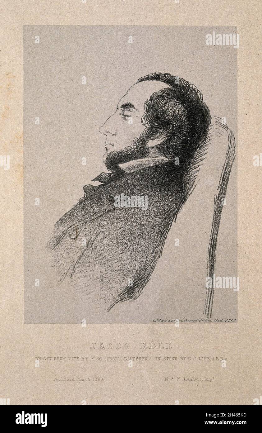Jacob Bell. Lithograph by R.J. Lane after Jessica Landseer, 1858 Stock ...