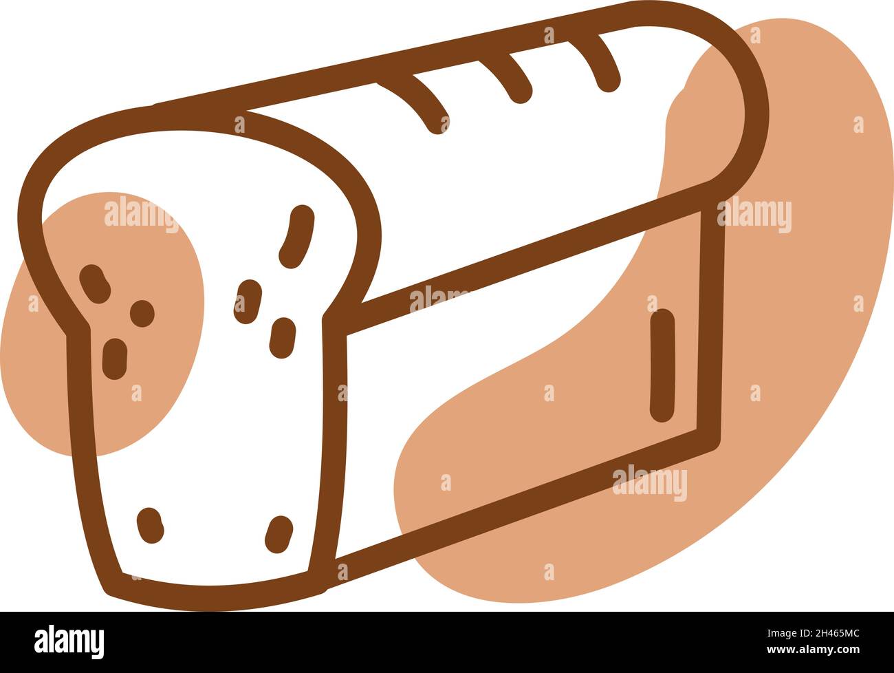 Loaf of bread, illustration, vector, on a white background Stock Vector ...