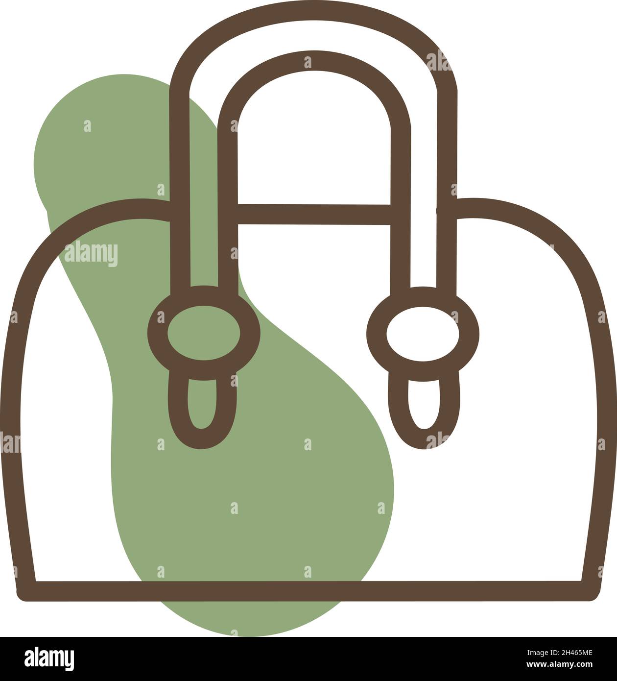 Green everyday bag, illustration, vector, on a white background Stock ...